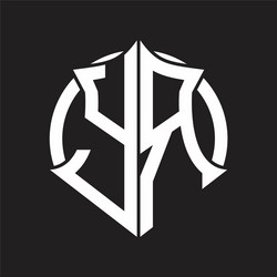 Yr initial logo linked circle monogram Royalty Free Vector