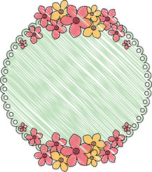 Round frame with flowers Royalty Free Vector Image
