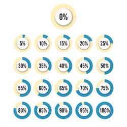 Pie chart full set ring percentage diagram Vector Image