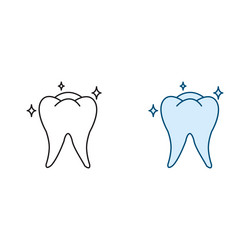Cavity tooth logo icon colorful and outline Vector Image