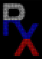 Halftone russian medicine caduceus symbol icon Vector Image