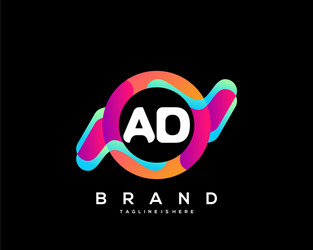 Ad initial handwriting logo Royalty Free Vector Image