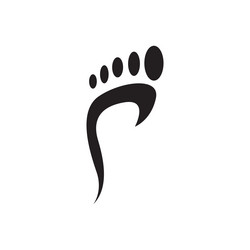 Human footprints with face logo design Royalty Free Vector