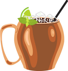 Moscow mule cocktail glass drink color icon Vector Image