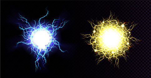 Electrical burst ball lightning realistic Vector Image