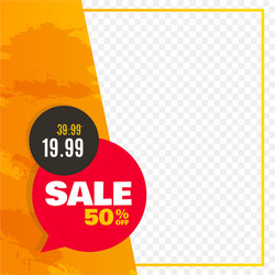 Sale banner frame with price tag Royalty Free Vector Image