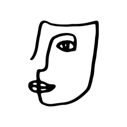 Simple doodle faces human abstract line face Vector Image