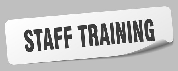 Staff training sticker label Royalty Free Vector Image