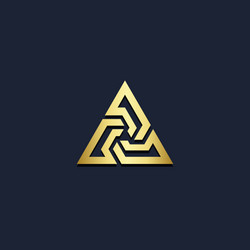 Gold triangle circle geometry logo Royalty Free Vector Image