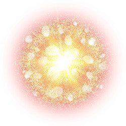 Abstract explosion with gold glittering elements Vector Image
