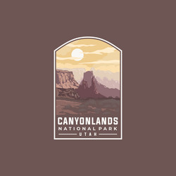 Castle rock state park badge template Royalty Free Vector