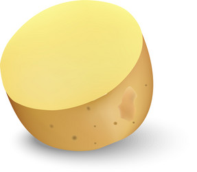 Half cut potato mockup realistic style Royalty Free Vector