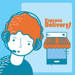 Express delivery service cartoon Royalty Free Vector Image
