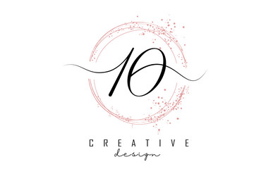 Colorful creative number 10 logo with leading Vector Image