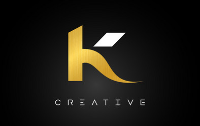 Golden k letter concept logo k letter icon Vector Image