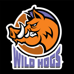 Wild hog head mascot Royalty Free Vector Image