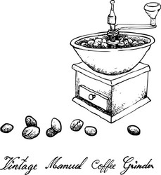Hand drawn of coffee mill Royalty Free Vector Image