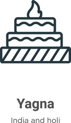 Kalasha outline icon thin line black Royalty Free Vector