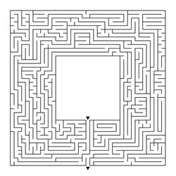 A huge square labyrinth with an entrance Vector Image