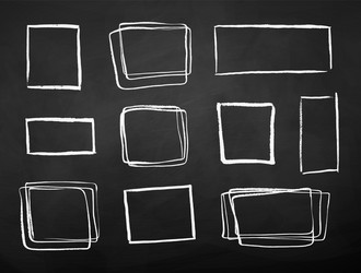 Chalkboard sketch of hand drawn frame set Vector Image