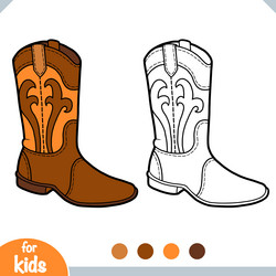 Coloring book cartoon shoe collection rubber boots