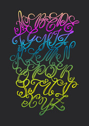 Hand drawn watercolor alphabet made Royalty Free Vector