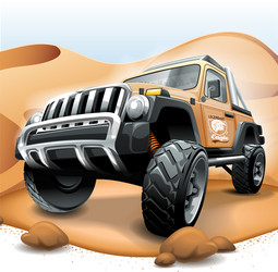 Extreme yellow off road vehicle suv Royalty Free Vector
