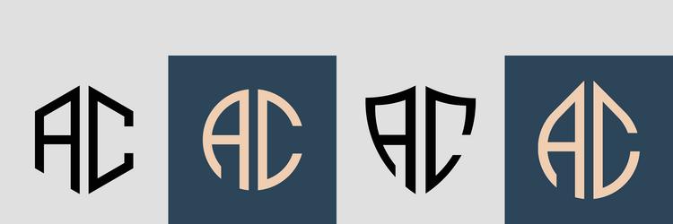 Creative simple initial letters ca logo designs Vector Image