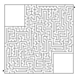 A huge square labyrinth with an entrance Vector Image