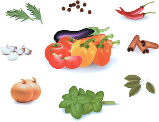 Vegetables healthy food Royalty Free Vector Image