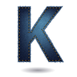 Jeans alphabet denim letter p Royalty Free Vector Image