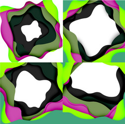 Abstract geometric pattern 3d paper layers cut Vector Image