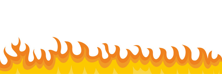 Fire flame banner horizontal flat style Royalty Free Vector