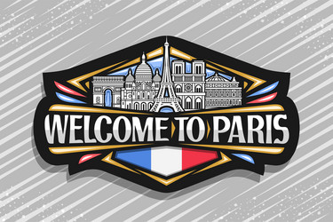 Paris france city label or logo Royalty Free Vector Image