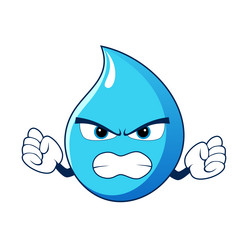 Crying water drop mascot character Royalty Free Vector Image