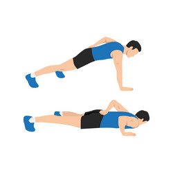 Man doing single arm push up flat Royalty Free Vector Image