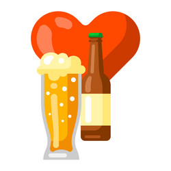Emblem with beer objects beer festival Royalty Free Vector