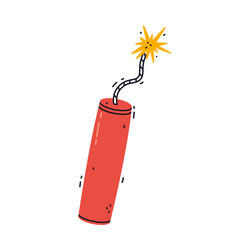 Dynamite red stick explode as explosive and Vector Image