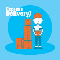Express delivery cartoon Royalty Free Vector Image