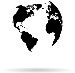 Silhouette of a globe Royalty Free Vector Image