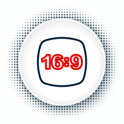 Line photo frame 16-9 icon isolated on white Vector Image