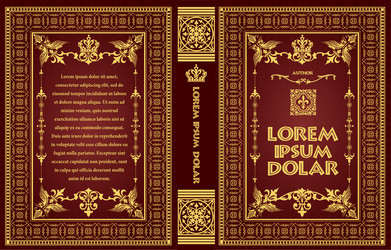 Old book cover design elements color Royalty Free Vector