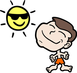 Sun and puppet Royalty Free Vector Image - VectorStock
