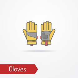 Safety gloves icon yellow hand protection symbol Vector Image