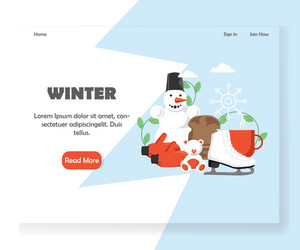 Cold winter flat style design Royalty Free Vector Image