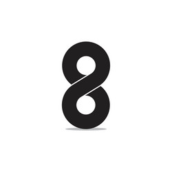 Abstract number 8 infinity line logo Royalty Free Vector