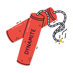 Dynamite red stick explode as explosive Royalty Free Vector