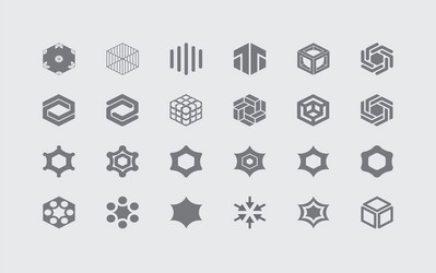 24 square shape designs Royalty Free Vector Image