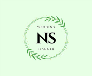 Ns initials letter wedding monogram logos Vector Image