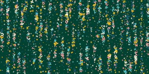 Falling letters of english language light flying Vector Image